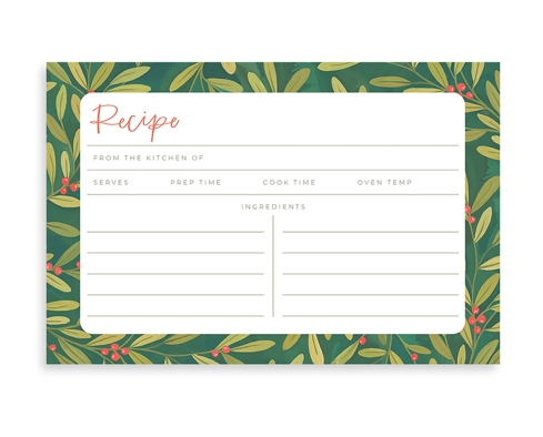 Holly Border Recipe Cards – Hearth and Soul
