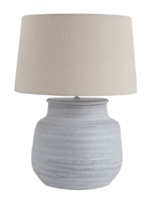 Ceramic Table Lamp w/ Linen Shade – Hearth and Soul